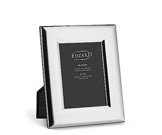 Edzard Bilderrahmen Positano für Foto 13 x 18 cm, edel versilbert, anlaufgeschützt, Samtrücken, mit 2 Aufhängern, Fotorahmen zum Stellen oder Hängen