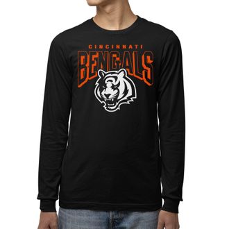 Junk Food Unisex NFL Bold Logo Long Sleeve T-Shirt, Cincinnati Bengals-Schwarz, XXL