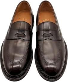 Migliore Mocassins Homme en Veau Marron, Chaussures &eacute;l&eacute;gantes d&eacute;contract&eacute;es Artisanales, Semelle en Cuir, fabriqu&eacute;es &agrave; la Main en Italie, Tailles 40-44, Style 