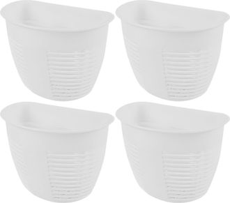 BESPORTBLE 4 St&uuml;ck Wandk&ouml;rbe Badezimmer und K&uuml;che Wei&szlig;e Aufbewahrungsk&ouml;rbe mit Entw&auml;sserung ohne Bohren Vielseitige Wandregale f&uuml;r Bad und K&uuml;chenschrank