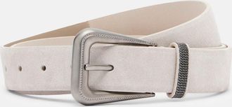 Brunello Cucinelli G&uuml;rtel Monili aus Veloursleder