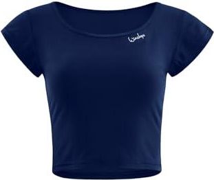Winshape Functional Light and Soft Cropped Kurzarmshirt Aet137ls T-Shirt, Bleu foncé, XXL Femmes