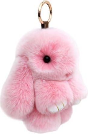 Generic Porte-clés lapin - Jolie breloque lapin en peluche pour femme et fille, sac à main ou sac à dos, breloque baume à lèvres fait à la main, porte-clés po