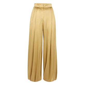 Nina Ricci Femme, Pantalons, Jaune, Taille: 42 FR Harem Silk Satin Pants