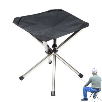 Generic Kompakter Hocker, faltbar, Outdoor-Angelstuhl, Edelstahlhalterung, leichter Outdoor-Packsitz für Camping, Angeln, Wandern, Gartenarbeit