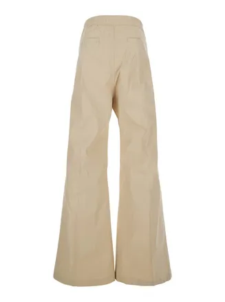Rick Owens Mens Pants Belas-Sand Beige Cotton Trousers