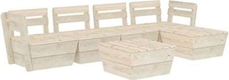 vidaXL Salon de Jardin Palette 6 pcs Mobilier de Jardin Meubles de Terrasse Meubles dExtérieur Mobilier de Patio Bois dEpicéa Imprégné