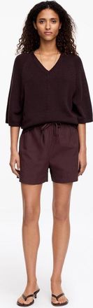 Arket Popeline-Shorts Mit Kordelzug -Braun