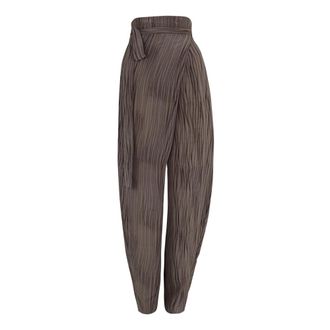 Cortana Lil- beruhigende Seidenhose Druck- - - Trousers - Damen - Braun - XL