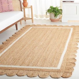 Safavieh Tapis en Fibres Naturelles Salon, Salle à Manger, Chambre à Coucher - Natural Fiber Collection, Tapis à Poil Court, Naturel et Ivoire, 160 x 230 cm