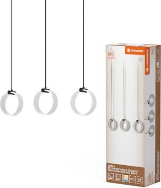 Ledvance Decor Circle dekorative Pendelleuchte, 3-flammig, LN, 20W, 1300lm, 3000K/4200K/6500K, warmweiß/kaltweiß/Tageslicht, Click-CCT Schalter, IP20, Kunststo