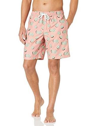 Amazon Essentials Short De Bain 22,9 cm À Séchage Rapide Et Coupe Décontractée - couleurs abandonnées Homme, Rose Fruit, XXL