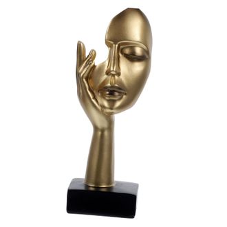 Pretyzoom Frauengesicht-skulptur Aus Kunstharz Abstrakte Figur Wohn Oder Schreibtischdekoration Moderne Gesichtsstatue F&uuml;r B&uuml;ros Und Wohnungen