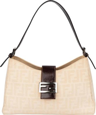 Fendi Crossbody Bags - Fendi FF Monogram Baguette Buckle Shoulder Bag - Gr. unisize - in Beige - f&uuml;r Damen