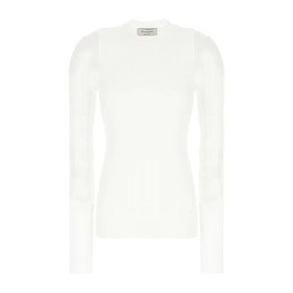 Sportmax Acino1234 Sheer & Knit Top - - Tops - Damen - Wei&szlig; - M