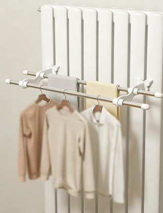 Generic Doppelpolige Heizk&ouml;rper-Handtuchhalterhaken, Edelstahl-Heizk&ouml;rper-Trockenst&auml;nder, einfach zu installierender Kleiderb&uuml;gel for Kleidung, Handt&uuml;cher, So