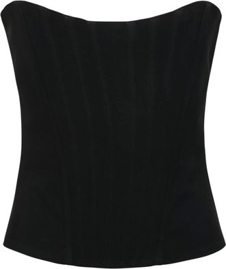 Raquel Diniz Elena Velvet Corset Top - Femme - Tops - Noir - Taille: 38 FR