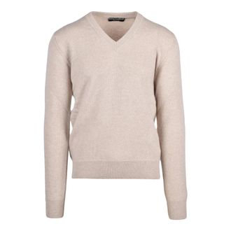 Dolce & Gabbana Pullover mit V-Ausschnitt - - Knitwear - Herren - Beige - L