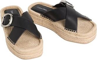 Calvin Klein Espadrilles compens&eacute;es Ebeth en cuir