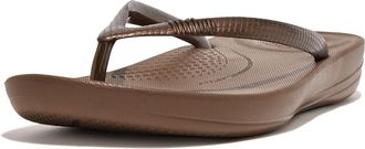 FitFlop FitFlop Damen iQushion Ergonomic Flip Flops - leicht und bequem mit nat&uuml;rlicher Fu&szlig;gew&ouml;lbest&uuml;tze - Braun - 38 EU (5 UK)