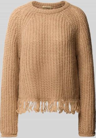 Smith & Soul Regular Fit Strickpullover aus Woll-Mix mit Fransen