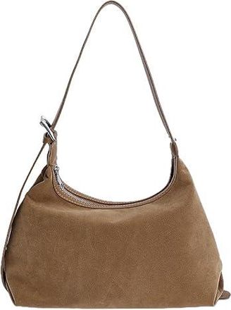 Generic Sac à bandoulière en cuir synthétique pour femme et fille, sac besace en forme de croissant de croissant de couleur unie pour lécole, le travail, le s