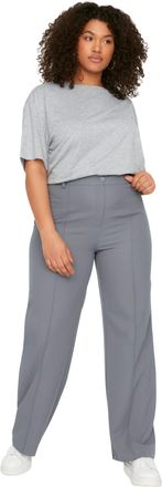 Trendyol Trendyol Damen High Waist Nerve Seams Spanish Sleeves Woven Trousers Hose, Green, 50