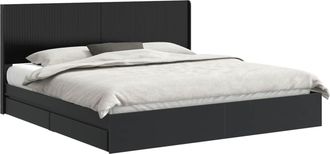 vidaXL Struttura Del Letto Con Stoccaggio E Testata Nero 200 X 200 Cm Vidaxl