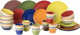 Retsch Arzberg Waterside England by Retsch Arzberg/Kombiservice 24-teilig COLOR STRIPES/für 6 Personen/Steinzeug/Geschirrset