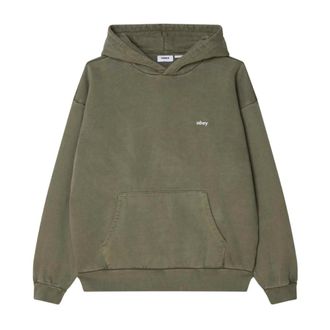 Obey Lowercase Pigment Hoodie - - Sweatshirts & Hoodies - Herren - Gr&uuml;n - S
