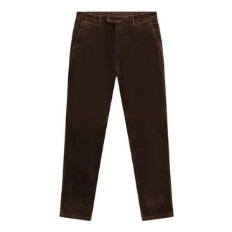 Bugatti Homme, Pantalons, Brun, Taille: W32 L34 Pantalon Slim-fit en Velours