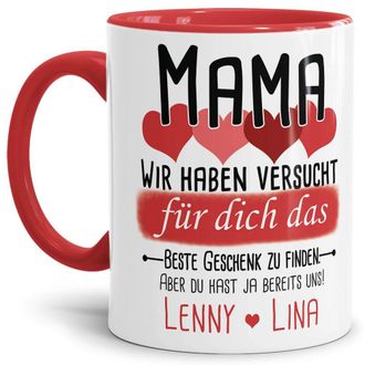 Tassendruck Geschenk Tasse mit Spruch PERSONALISIERT - Bestes Geschenk f&uuml;r Mama von Kindern - Kaffee-Tasse/Geschenkidee Geburtstag Muttertag/Muttertagsgeschenk - 