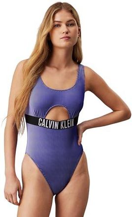 Calvin Klein Maillot de Bain Femme One Piece Ajour&eacute;, Bleu (Sapphire Blue), M