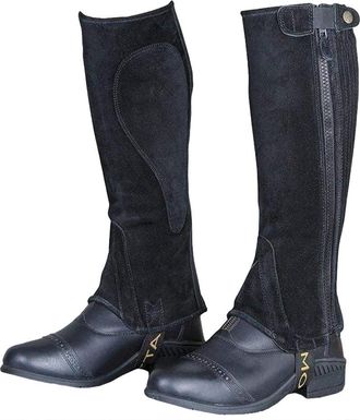 Shires Moretta Halbchaps aus Wildleder, Erwachsene, Schwarz, Gr&ouml;&szlig;e XL