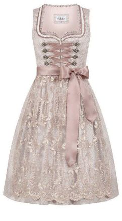 N&uuml;bler Trachtenkleid Dirndl Midi Tessa in Taupe von N&uuml;bler