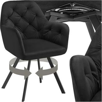 TecTake TecTake Chaise pivotante de Salle &agrave; Manger Moderne Fauteuil Salon Chaise Ergonomique Rembourr&eacute;e Confortable Chaise Design Meuble Salon pour Salle &agrave; Ma