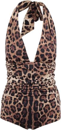 Dolce & Gabbana Femme, Maillots de bain, Multicolore, Taille: 40 FR Maillot de bain une pi&egrave;ce &agrave; imprim&eacute; animalier