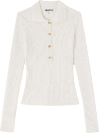 Ganni Femme, Tops, Blanc, Taille: 40 FR Accessoires