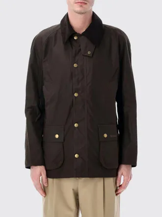 Barbour Veste Ashby en coton cir&eacute; avec col en velours c&ocirc;tel&eacute; et poches