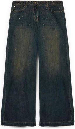Fiorella Rubino Femme, Jeans, Bleu, Taille: 42 FR Jean Large avec applications lumineuses