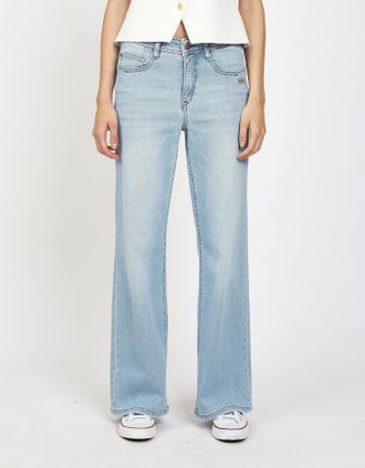 Gang Weite Jeans GANG 94AMELIE WIDE, Damen, Gr. 28, N-Gr, chilled blau, Denim/Jeans, Obermaterial: 93% Baumwolle, 5% Elastomultiester, 2% Elasthan, weit la