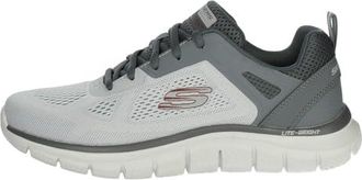 Skechers Baskets Track Broader pour Homme, Bordure Grise en Maille PU Anthracite, 48.5 EU