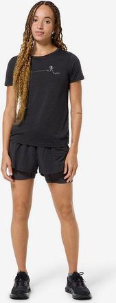 super.natural T-Shirt f&uuml;r Damen, Merino W RUNNING TEE mit Lauf-Motiv, atmungsaktiv