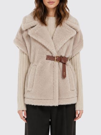 Max Mara Kurze Jacke aus Kamelhaar mit Revers und G&uuml;rtel