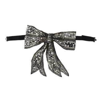 Dolce & Gabbana Kristallverzierte Seidenfliege - - Accessories - Damen - Schwarzk - ONE SIZE