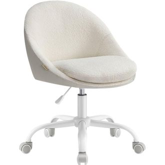 Songmics Songmics - Chaise de Bureau, Fauteuil Pivotant en Peluche et pu, Si&egrave;ge Confort, Rembourrage en Mousse, R&eacute;glable en Hauteur, pour Bureau, Chambre