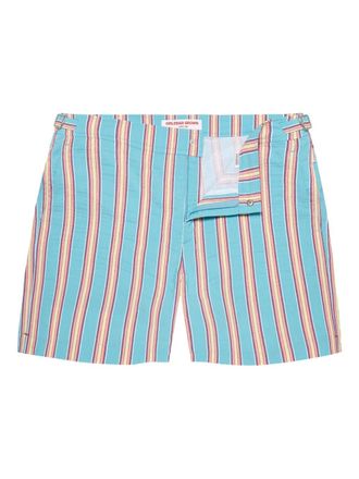 Orlebar Brown Gestreifte Bulldog Badeshorts - Blau