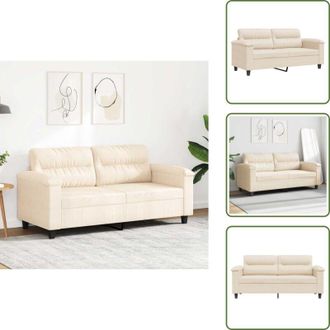 vidaXL The Living Store - 2-Sitzer-Sofa Beige 140 cm Mikrofasergewebe - Couch - 2-Sitzer Sofa - Wohnzimmersofa - Microfaser Sofa - Beige Sofa