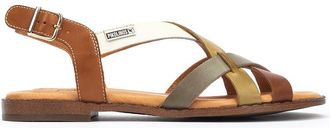 Pikolinos Flache Sandalen in Leder ALGAR für Frauen Farbe Brandy
