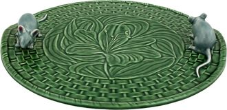 Bordallo Pinheiro Lily Cheese Tray With Mouses - Cheese Trays